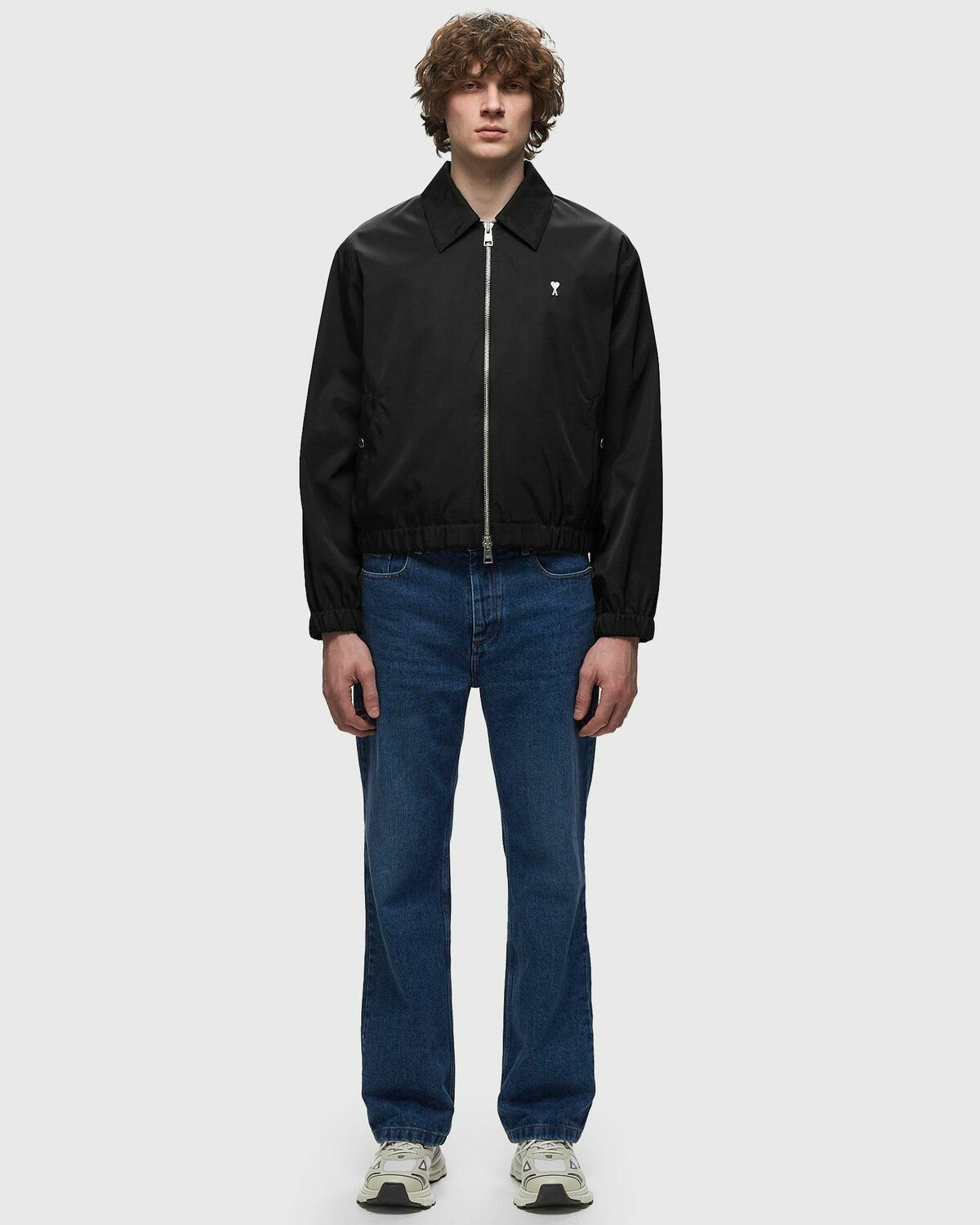Ami Paris Adc Zipped Jacket Black Bomber Jackets AMI