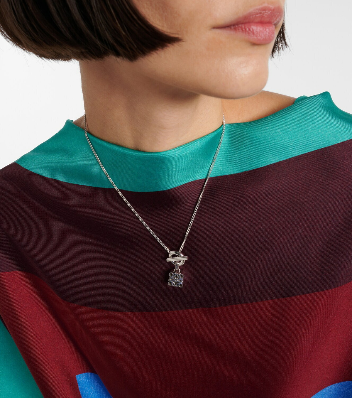 Loewe Anagram embellished sterling silver necklace Loewe