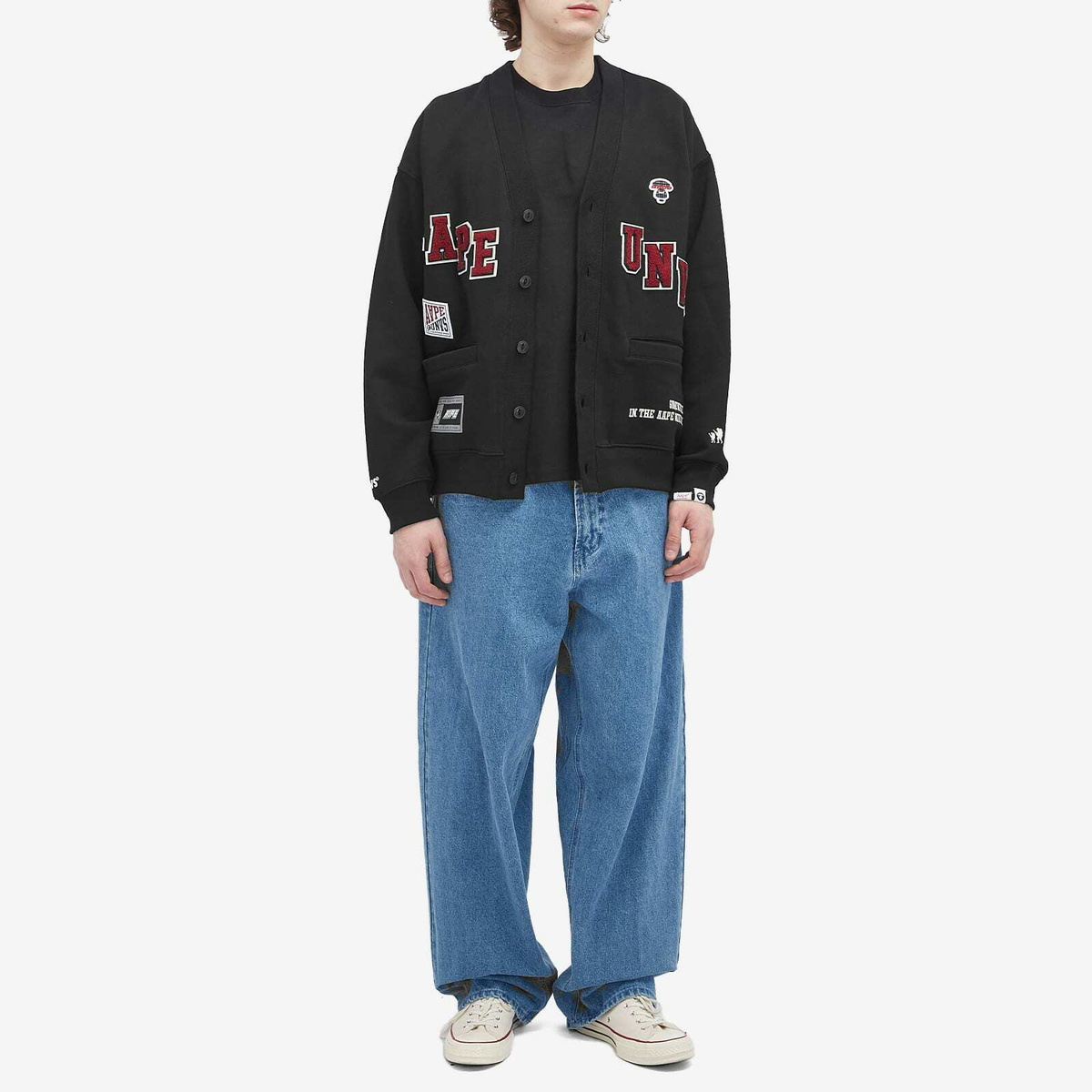 Men's AAPE UNVS Cardigan in Black AAPE by A Bathing Ape