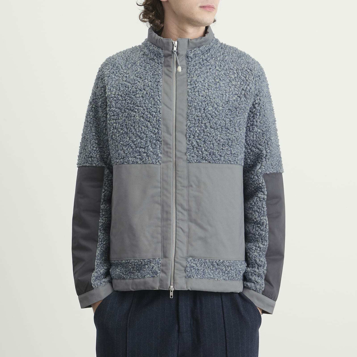 Folk Men's Signal Fleece - Presented by END. in Soft Blue Curly Wool Folk