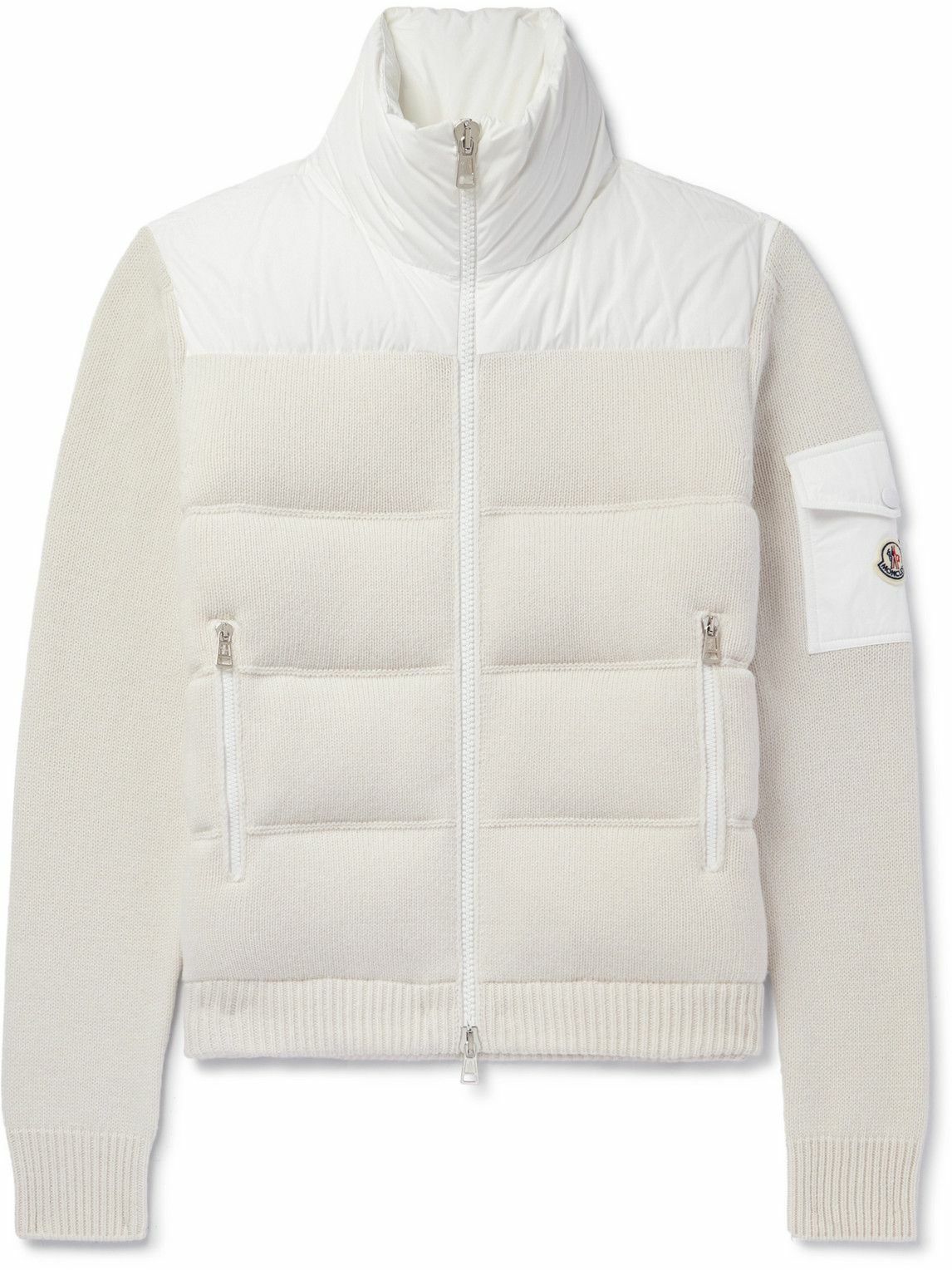 Moncler - Logo-Appliquéd Shell-Trimmed Quilted Wool-Blend Zip-Up Down ...