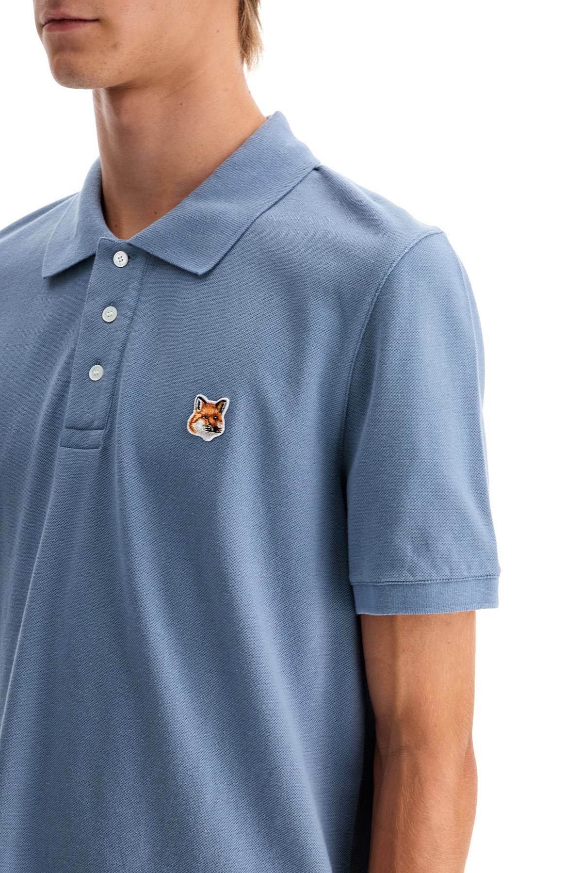 MAISON KITSUNE 'regular fit fox head polo shirt Light blue Maison Kitsune