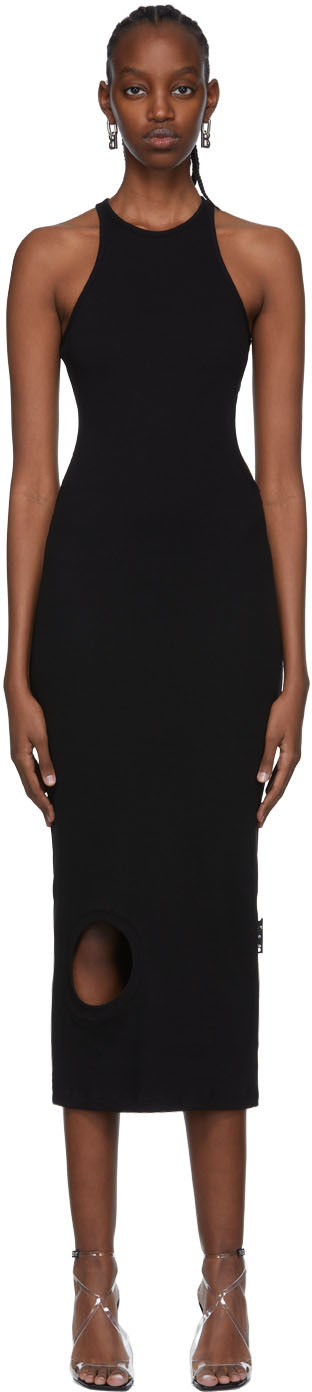 Off-White Black Rib Knit Meteor Rowing Dress Off-White