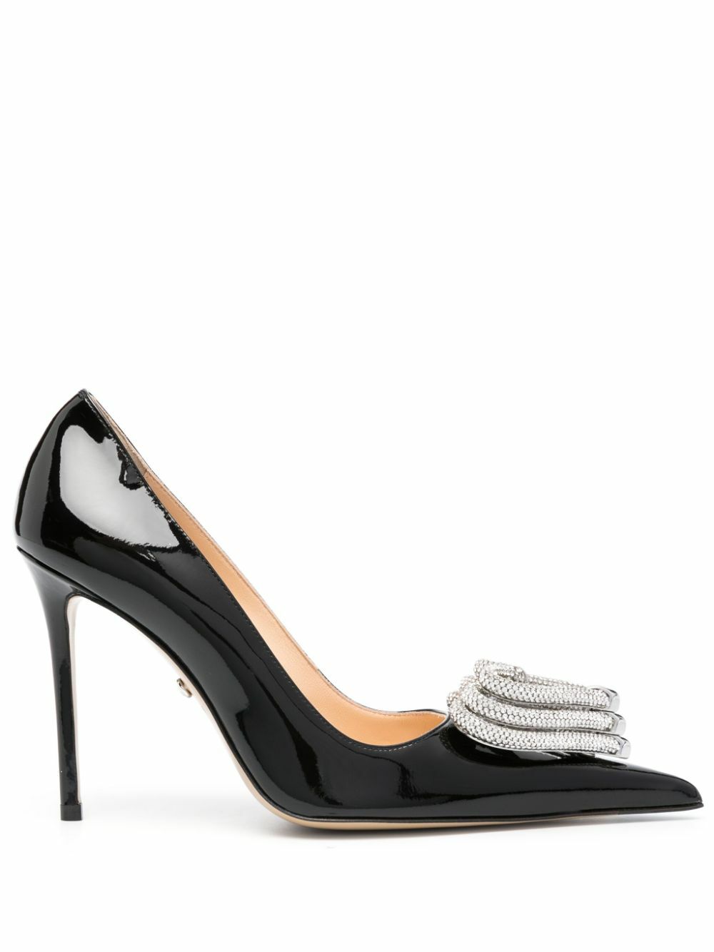 MACH & MACH - Triple Heart Crystal-embellished Patent Leather Pumps ...