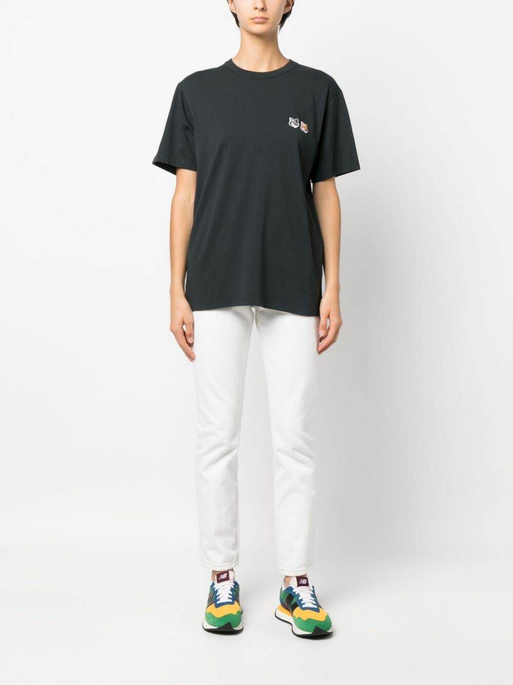MAISON KITSUNE' - Double Fox Head Logo Cotton T-shirt Maison Kitsune