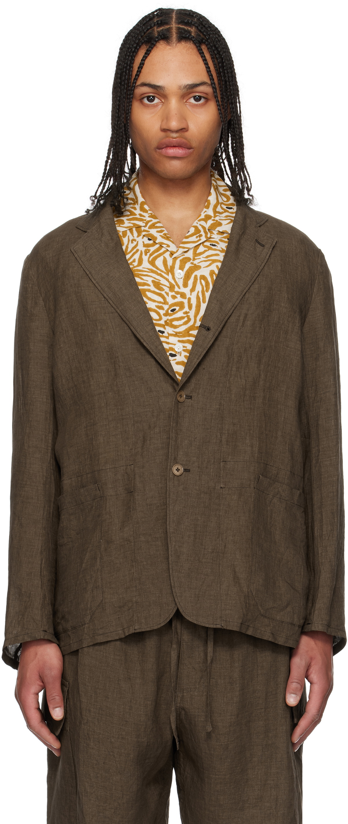 KAPTAIN SUNSHINE Brown Take Easy Blazer Kaptain Sunshine