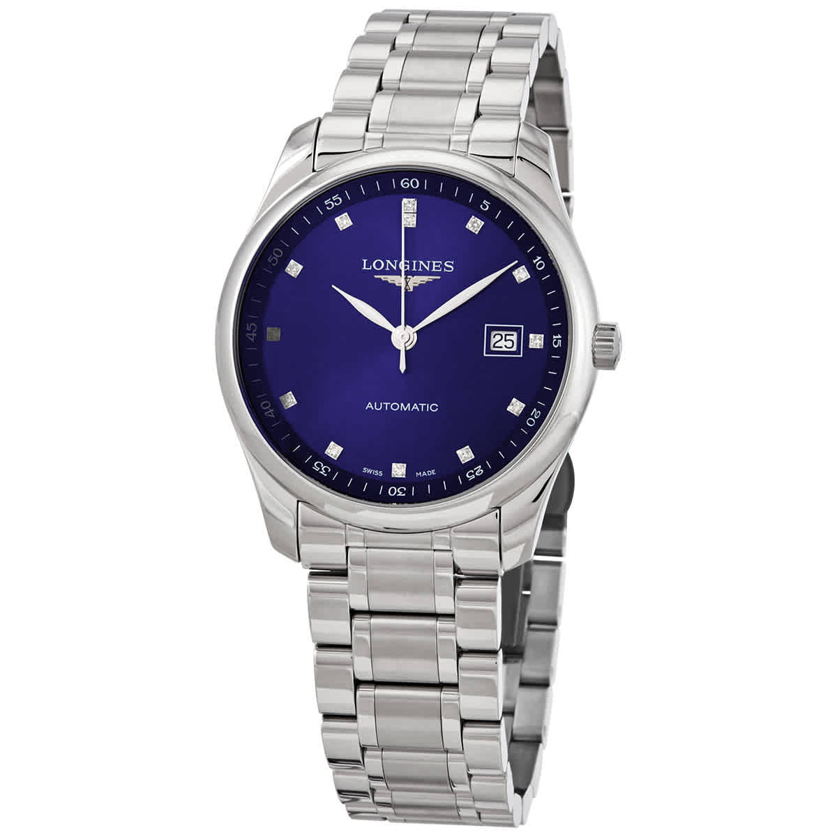 Longines Master Collection Automatic Chronometer Diamond Blue Dial ...