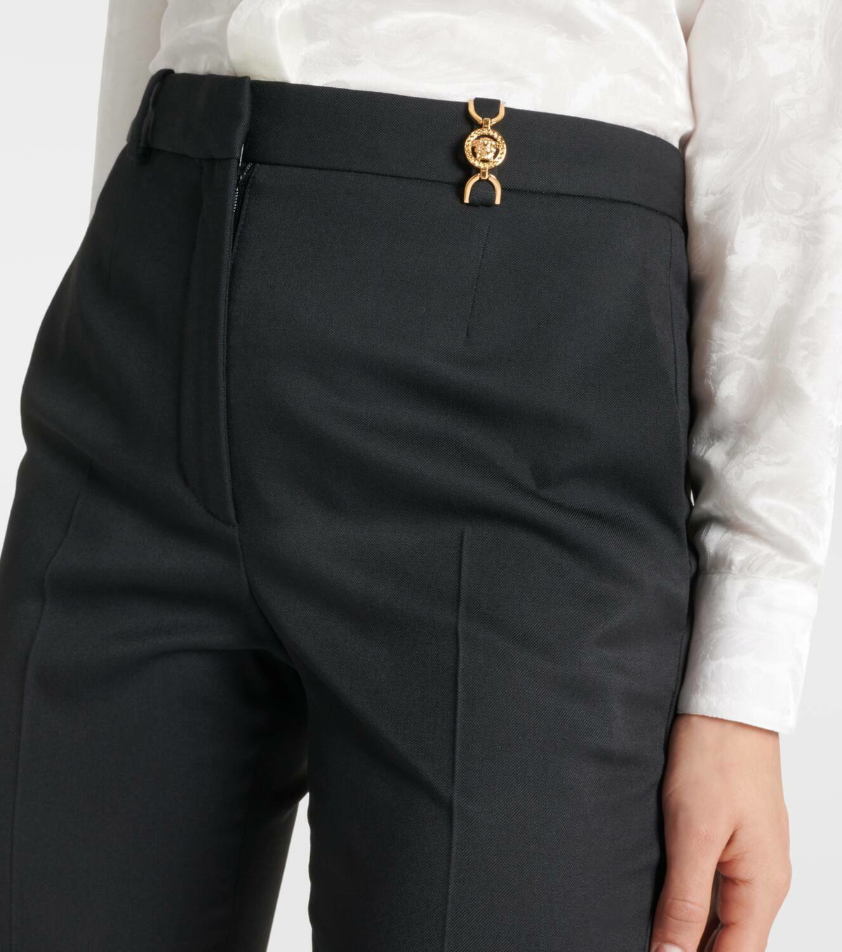 Versace High-rise wool-blend flared pants Versace
