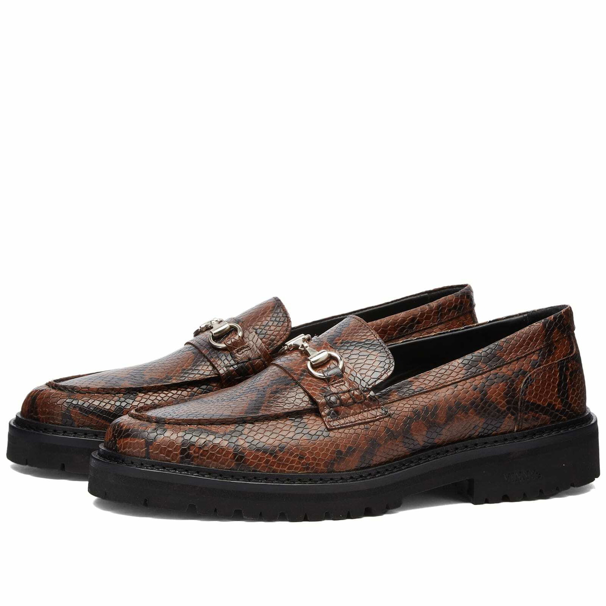 VINNYs Men's VINNY's Le Club Lug Sole Snaffle Loafer in Brown Python VINNYs