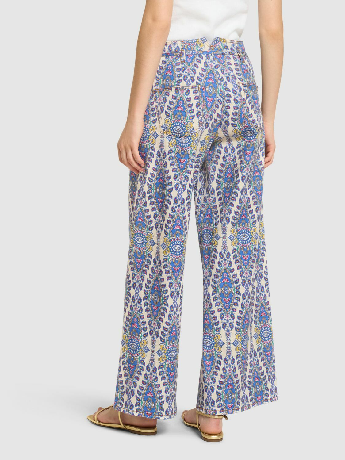 ETRO Printed Denim Wide Jeans Etro