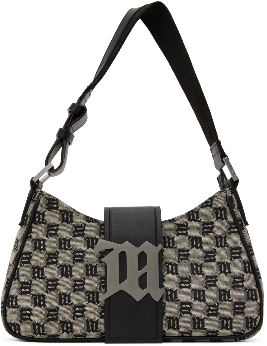 MISBHV Black & Taupe Jacquard Monogram Medium Bag MISBHV