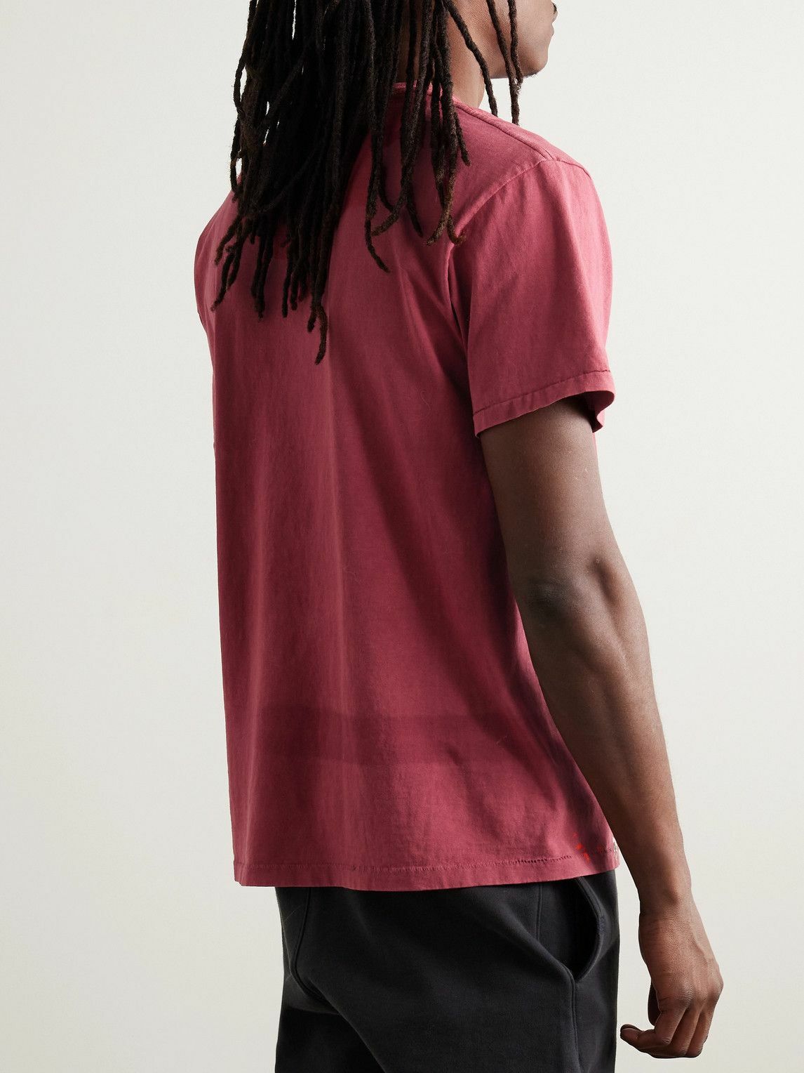 Gallery Dept. - Logo-Print Paint-Splattered Cotton-Jersey T-Shirt - Red ...