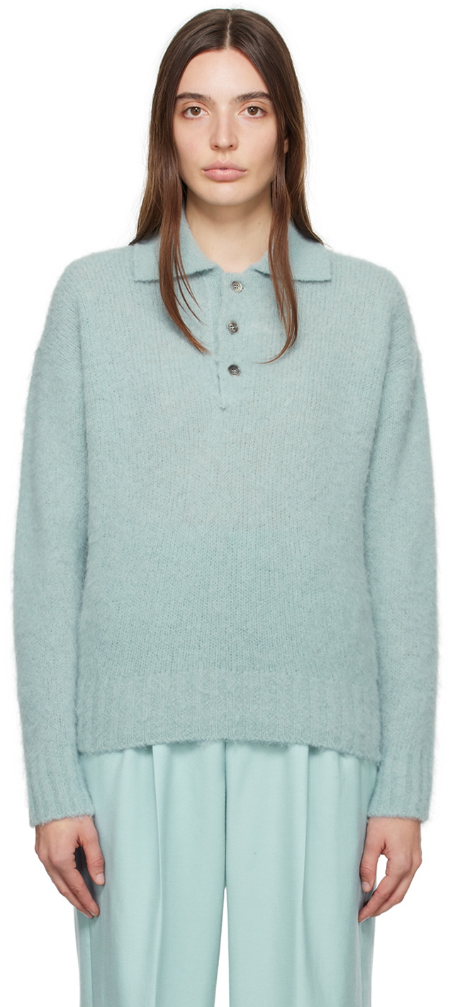 AMI Paris Blue Brushed Polo AMI
