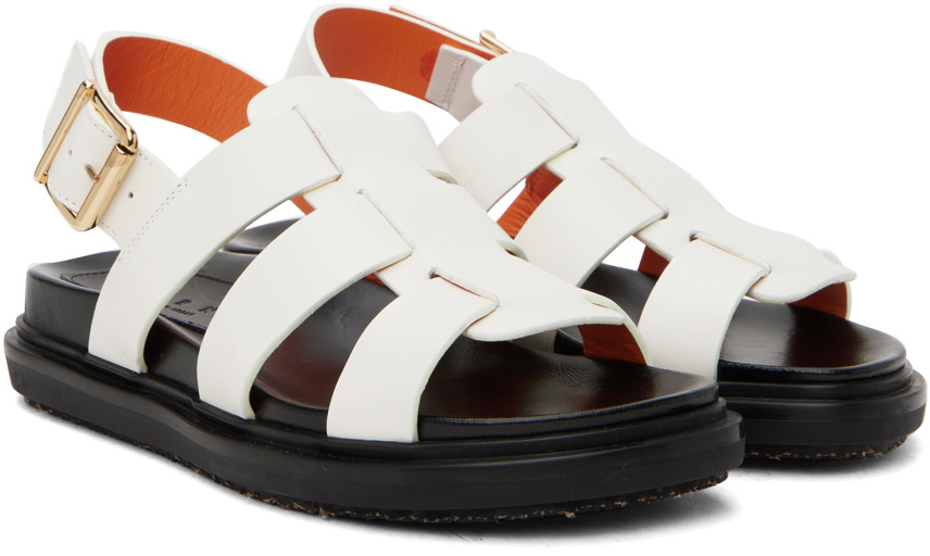 Marni White Gladiator Fussbett Sandals Marni