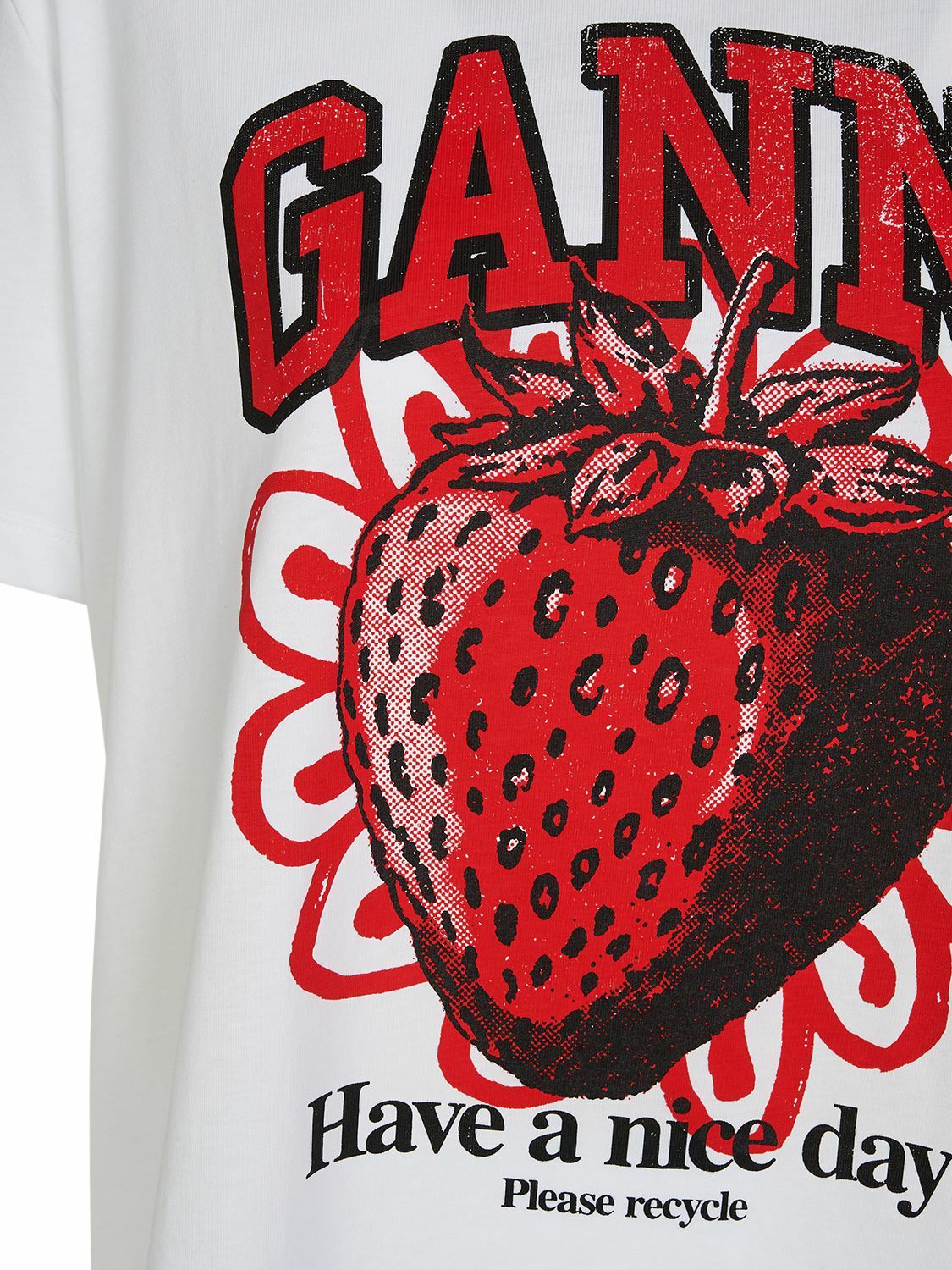 GANNI - Strawberry Print Cotton Jersey T-shirt GANNI