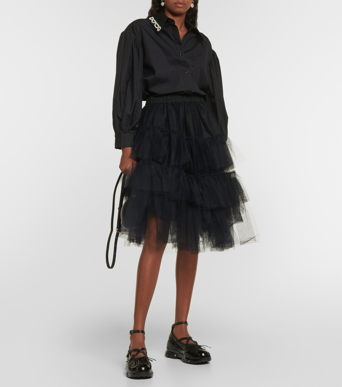 Simone Rocha Pleated leather ballet flats Simone Rocha