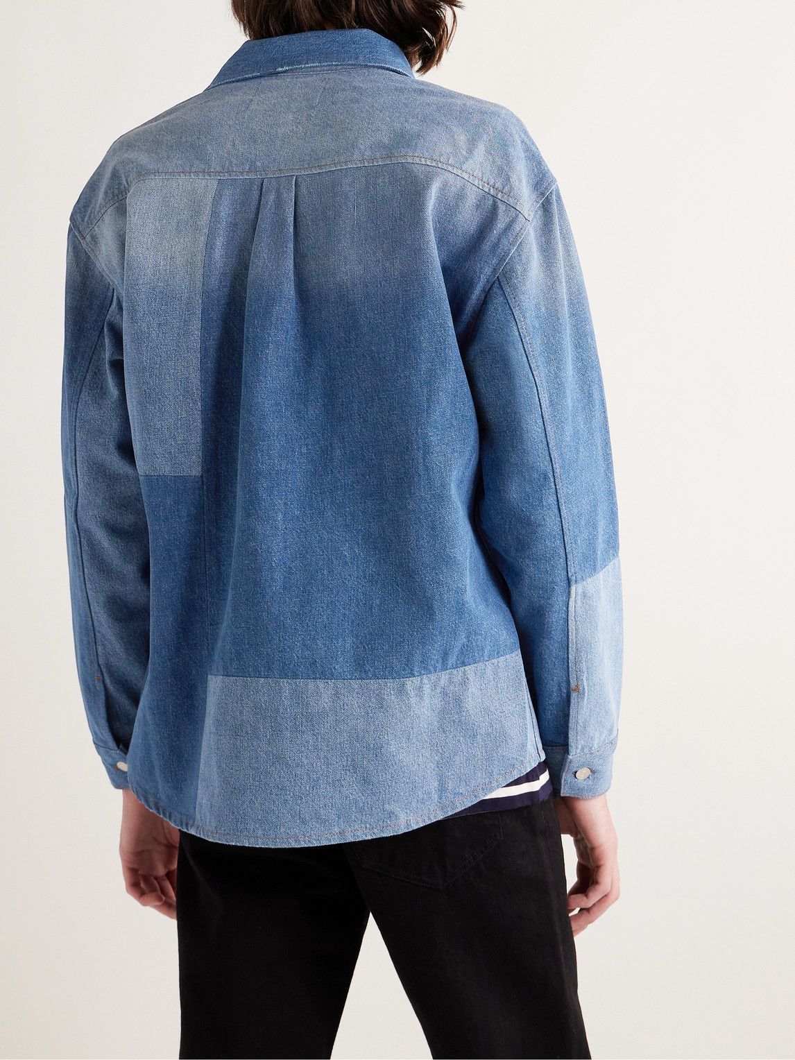 FRAME - Patchwork Denim Shirt - Blue Frame Denim