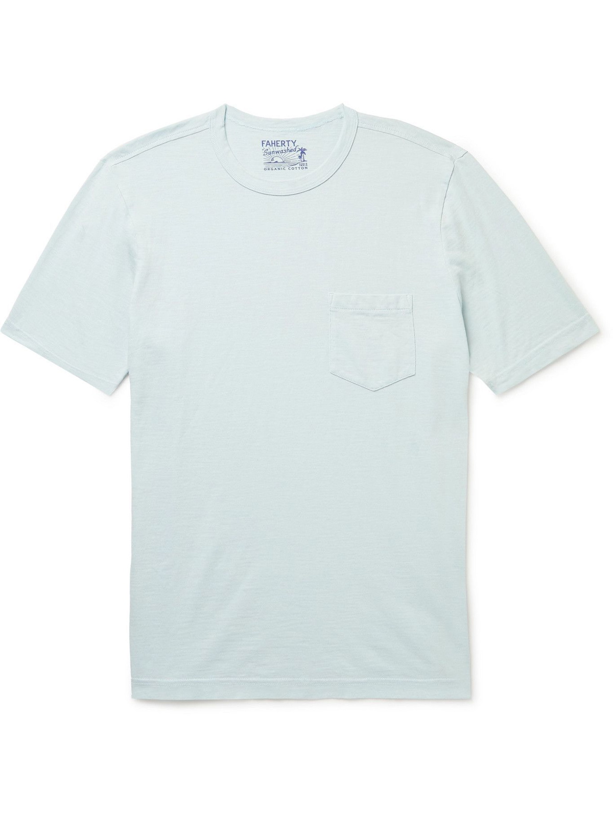 Faherty - Sunwashed Organic Cotton-Jersey T-Shirt - Blue Faherty