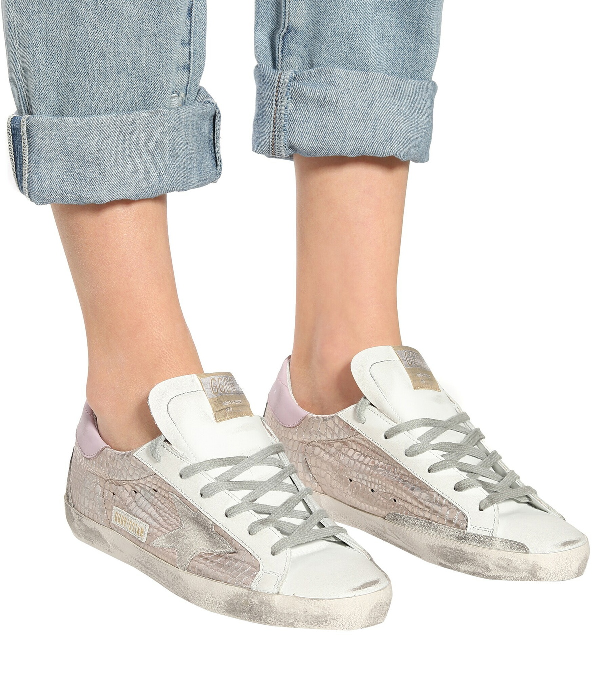 Golden Goose - Super-Star croc-effect leather sneakers Golden Goose ...