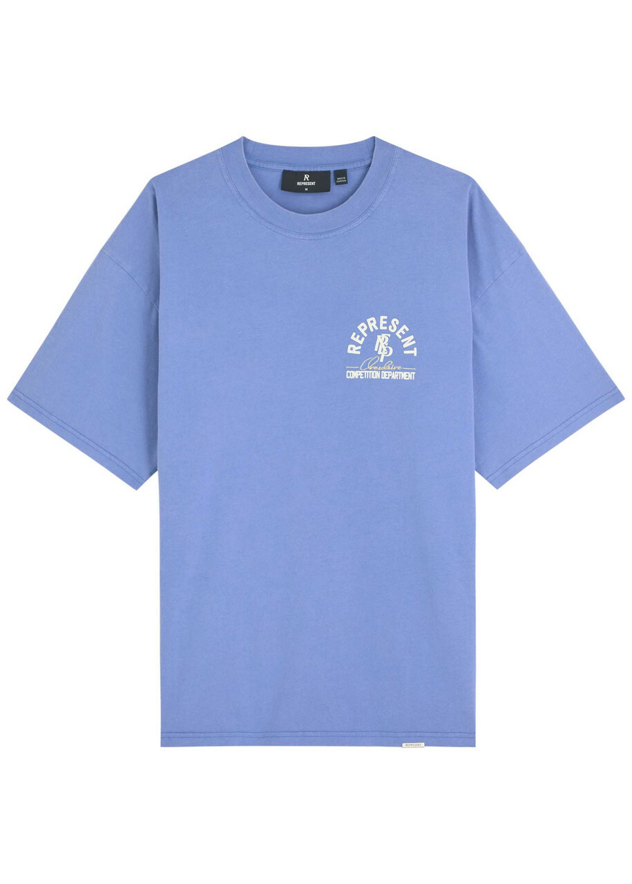 Represent Competition Logo-printed Cotton T-shirt Blue Represent
