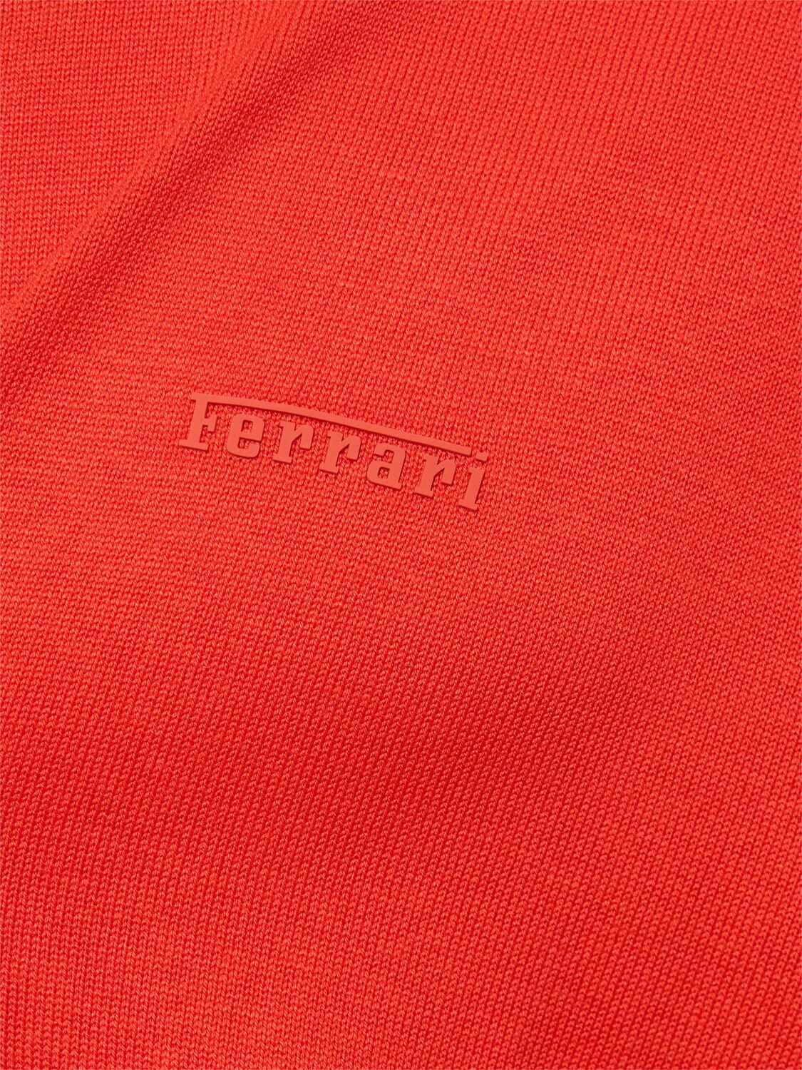 FERRARI - Logo Cotton & Silk Knit Sweater Ferrari
