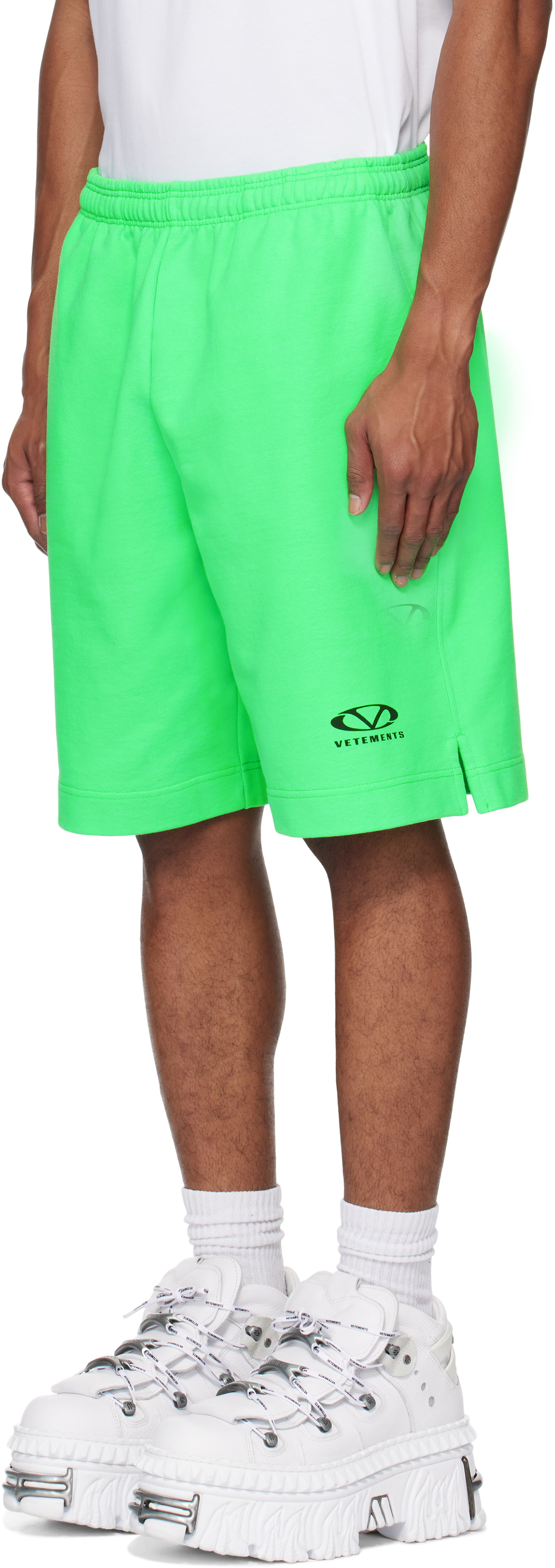 VETEMENTS Green Oval Logo Shorts Vetements
