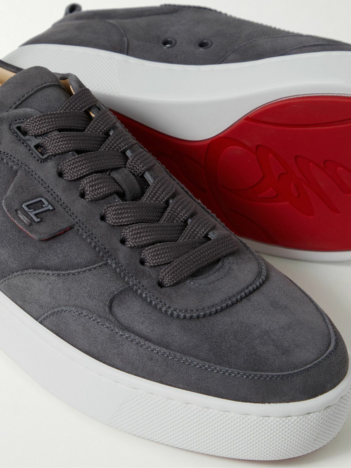 Christian Louboutin - Happyrui Suede Sneakers - Gray Christian Louboutin