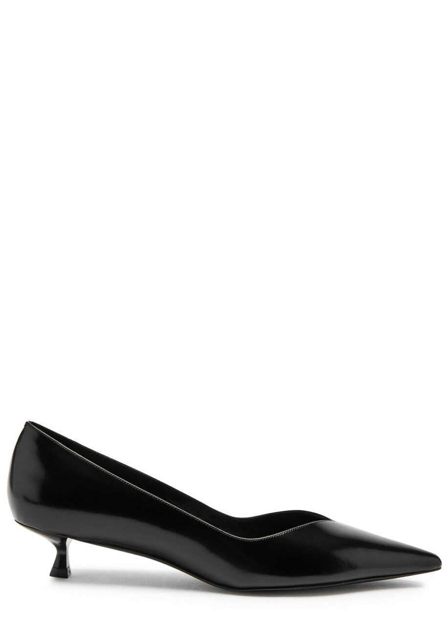 Stuart Weitzman Eva 35 Glossed Leather Pumps Stuart Weitzman