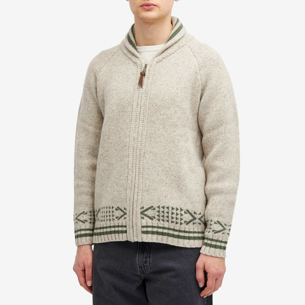 Pendleton Men's Salmon Falls Zip Cardigan in Oatmeal Pendleton