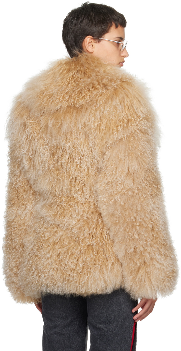 Givenchy Beige Large Collar Shearling Jacket Givenchy