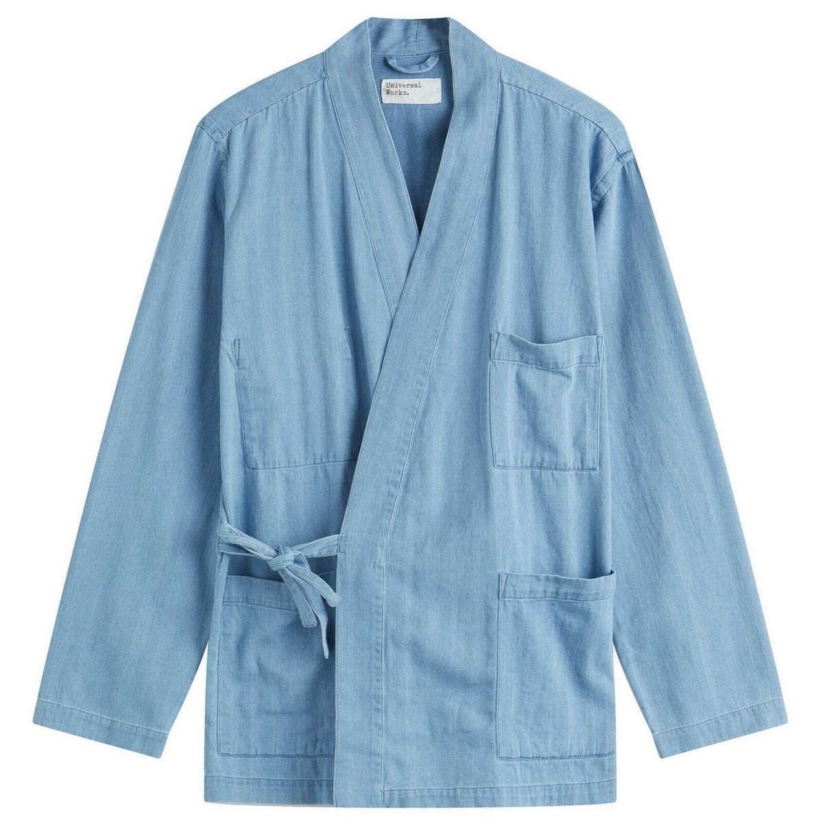 Universal Works Men's Herringbone Kyoto Work Jacket in Washed Indigo ...
