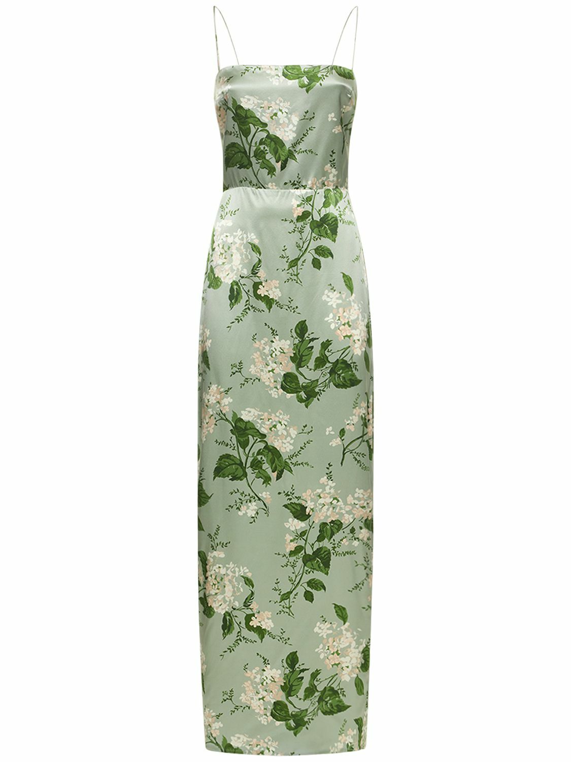REFORMATION - Frankie Printed Silk Satin Long Dress Reformation