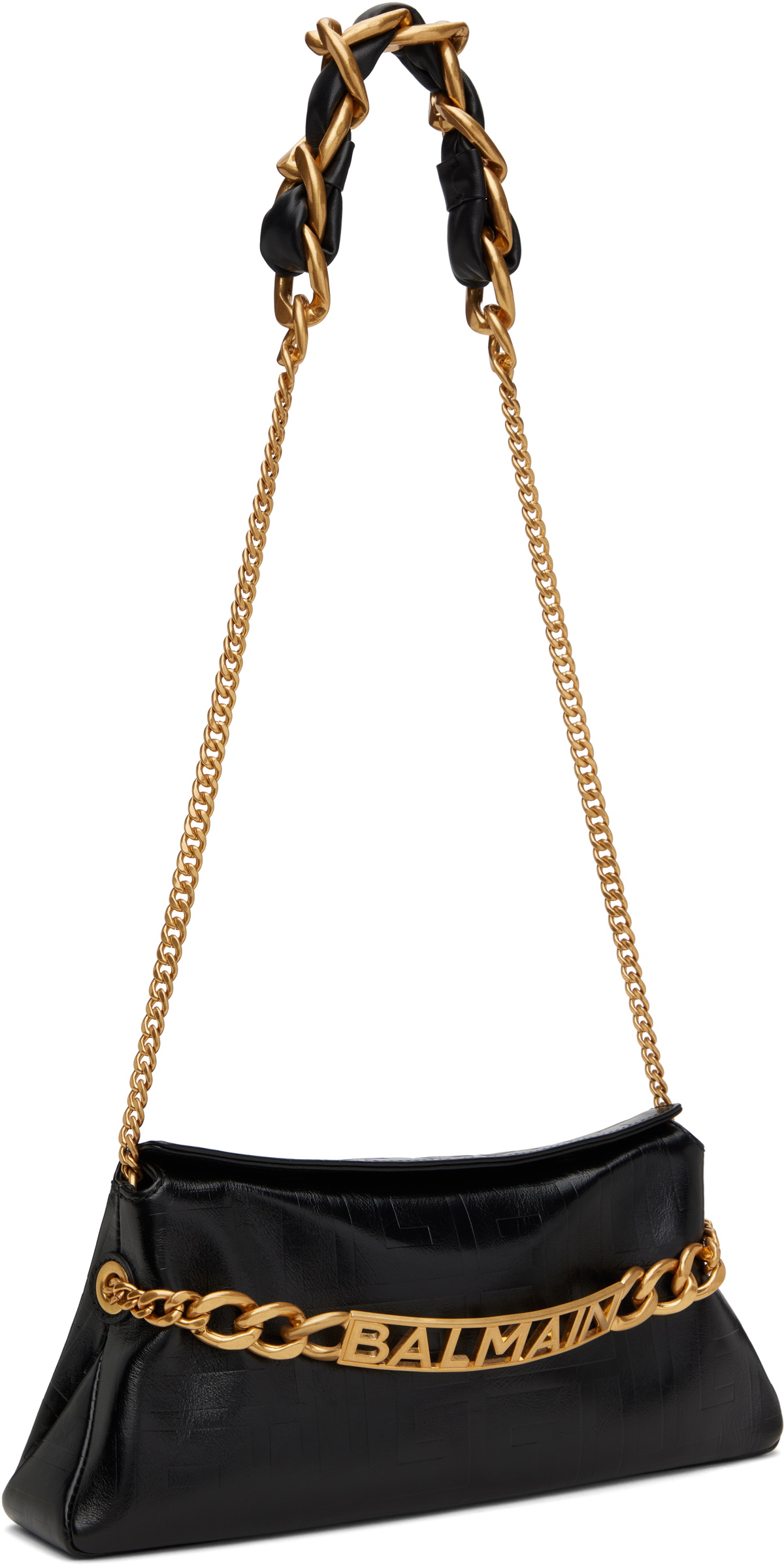 Balmain Black 1945 Soft Clutch Bag Balmain