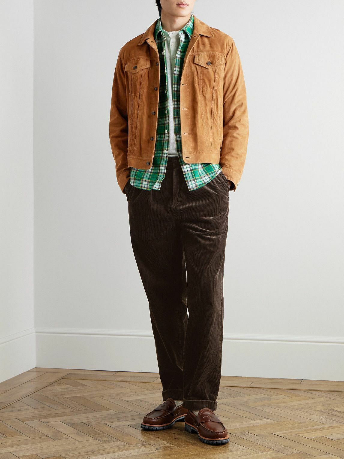 Polo Ralph Lauren - Polo Country Slim-Fit Straight-Leg Pleated Cotton-Corduroy Trousers - Brown ...