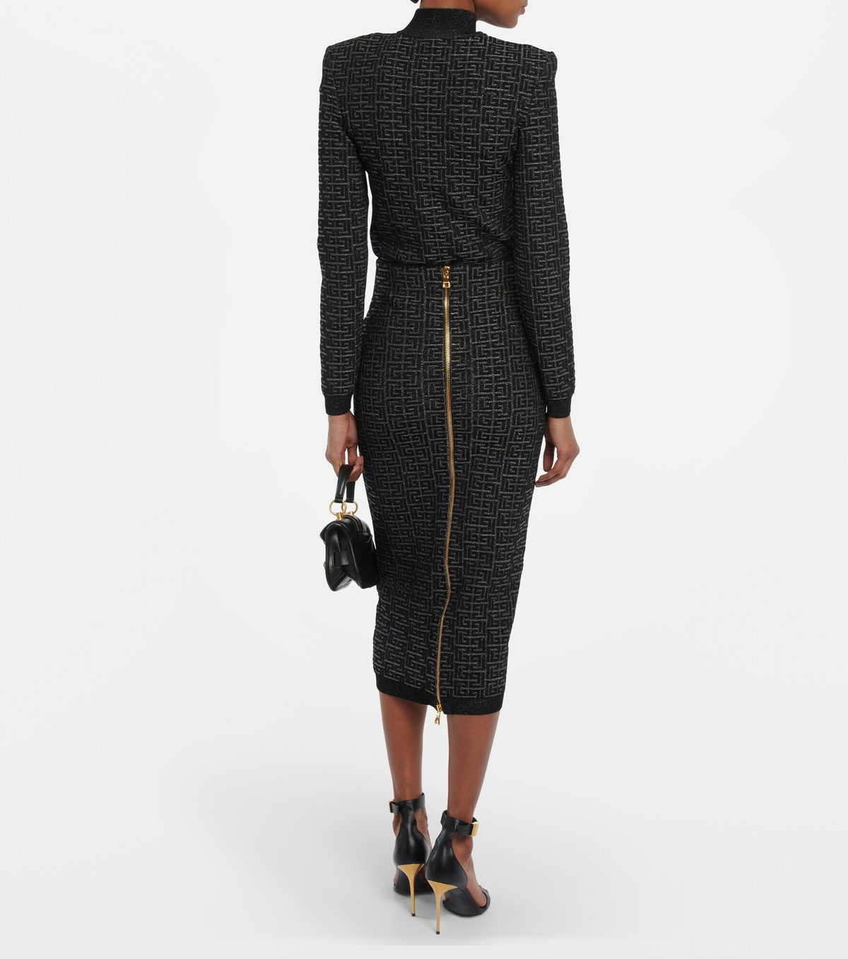Balmain - Monogram jacquard pencil skirt Balmain
