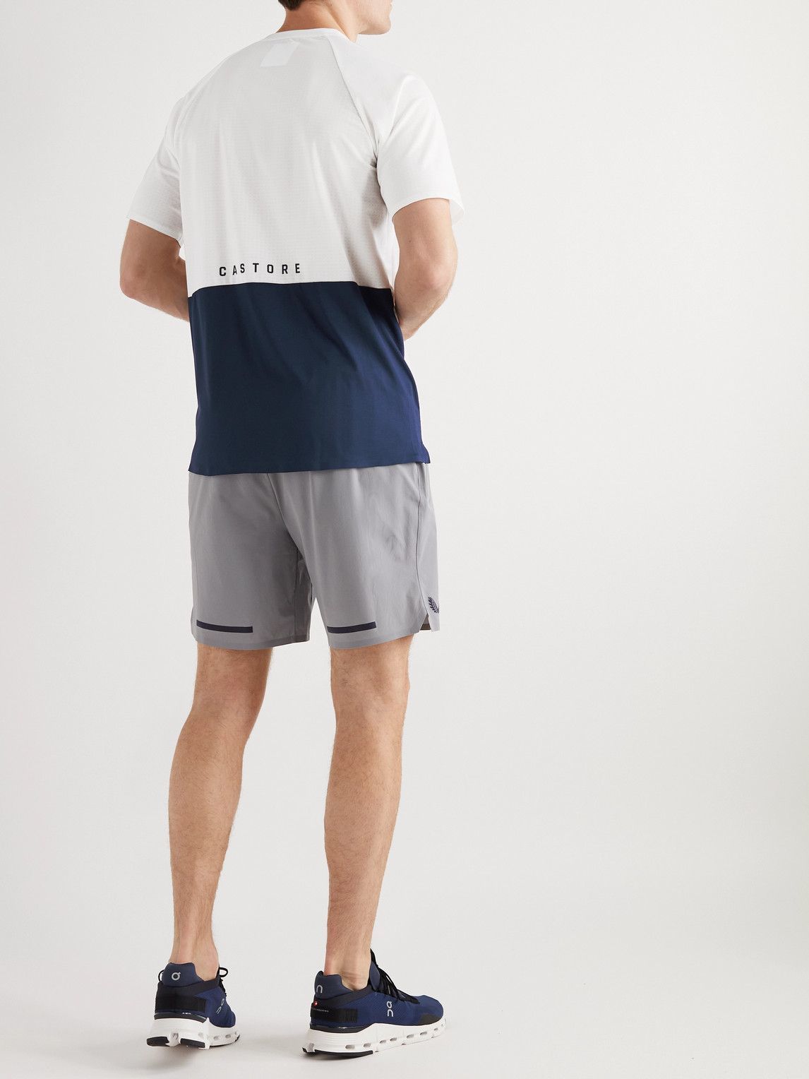 Castore - Active Two-Tone Perforated Stretch-Jersey T-Shirt - White CASTORE