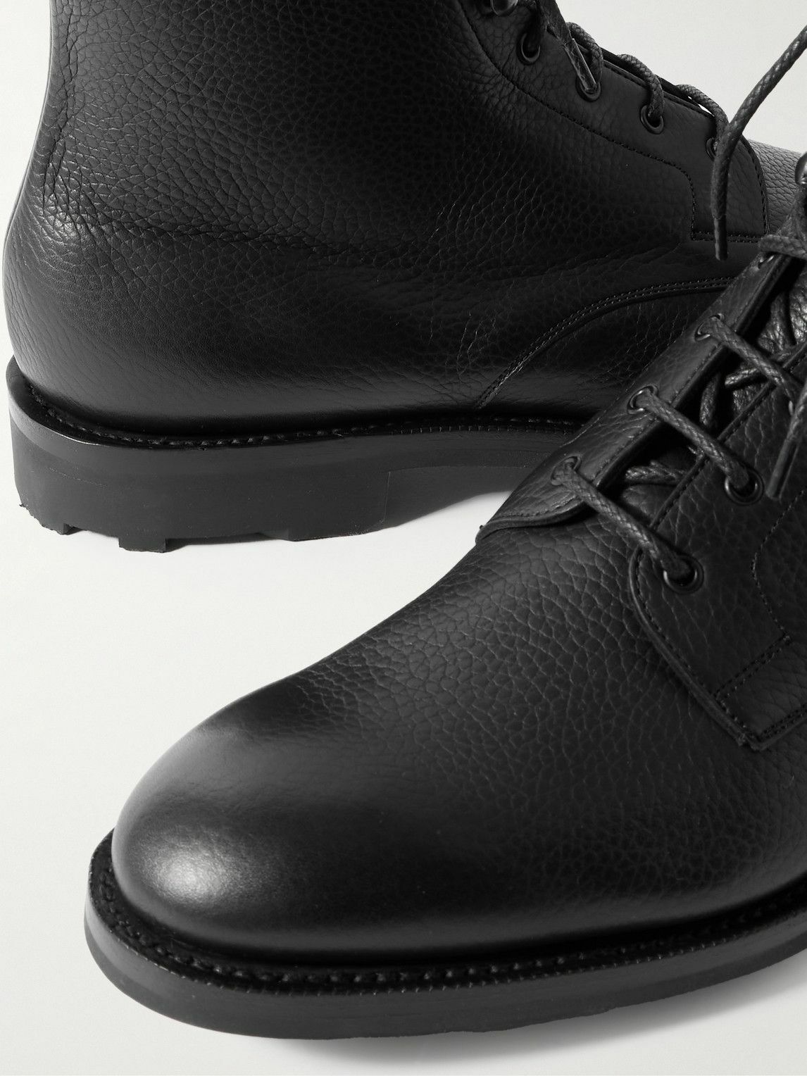 Edward Green - Ardmore Full-Grain Leather Derby Boots - Black Edward Green