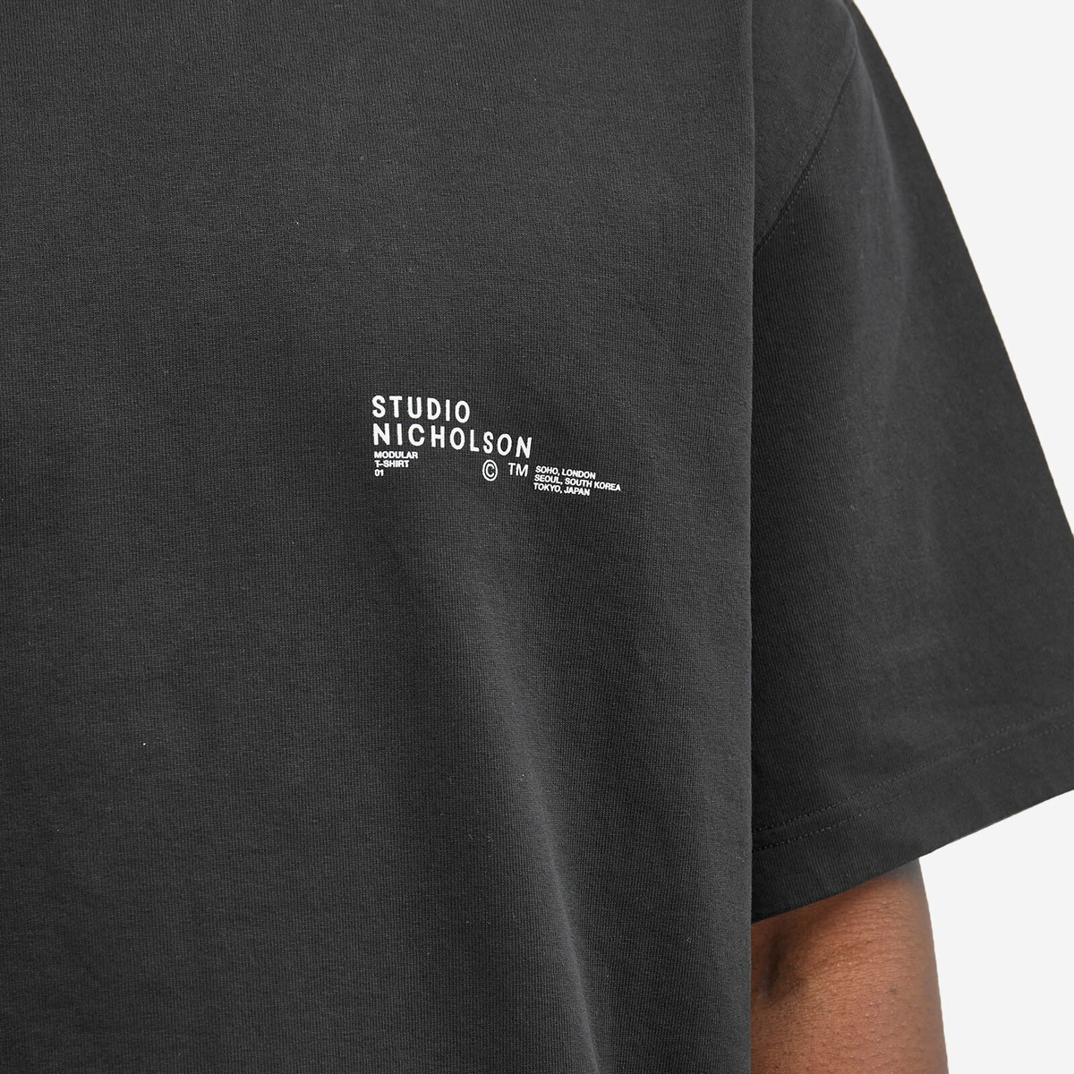 Studio Nicholson Men's Module T-Shirt in Black Studio Nicholson