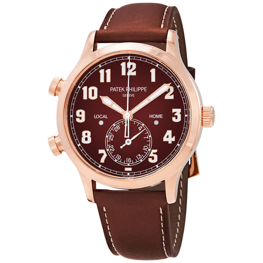 Patek Philippe Calatrava Pilot Travel Time 18kt Rose Gold Automatic ...