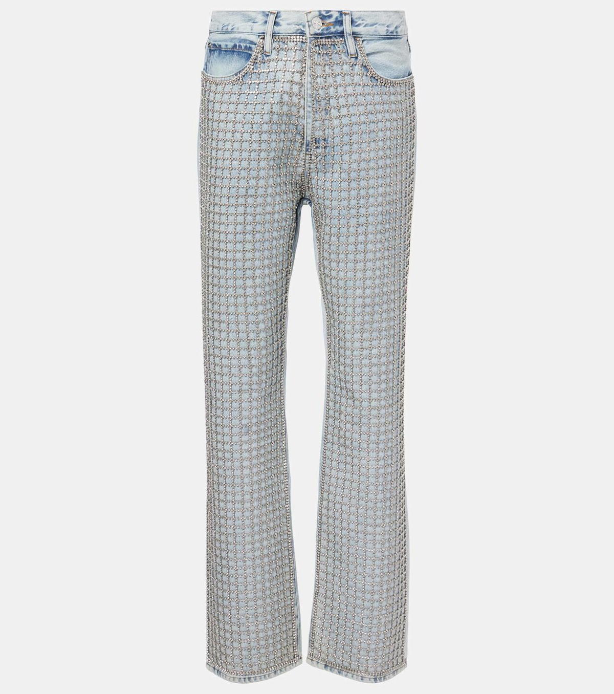 Frame Showgirl embellished straight jeans Frame Denim