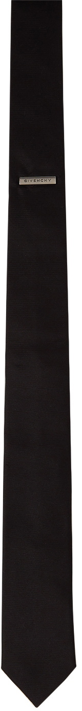 Givenchy Black Logo Plaque Neck Tie Givenchy