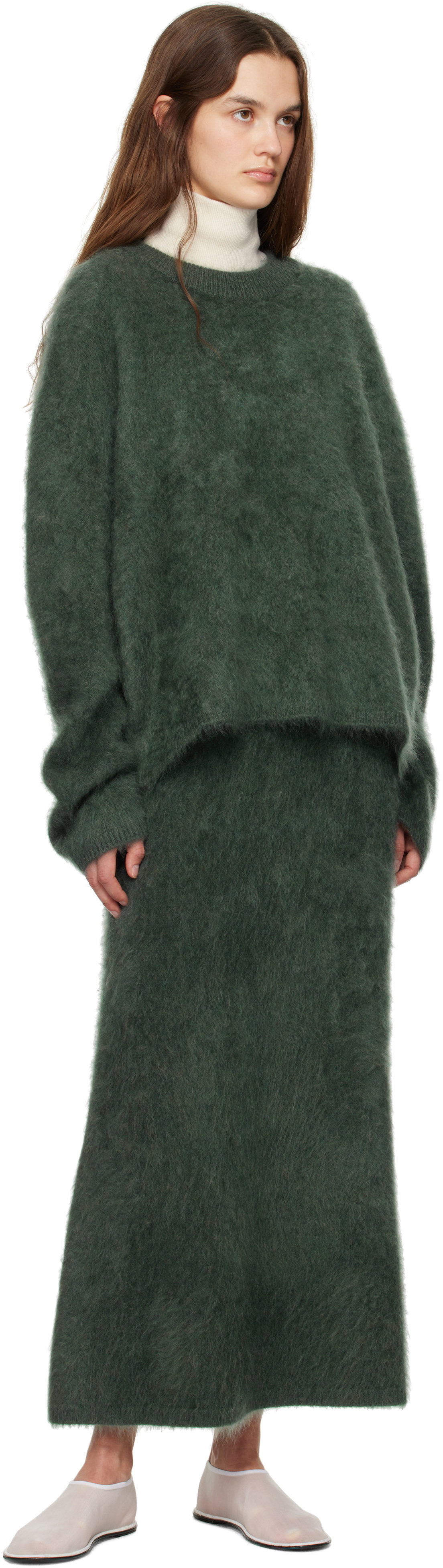 LISA YANG Green Asta Midi Skirt Lisa Yang