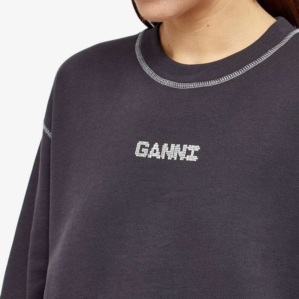 GANNI Women's Isoli Dark Rose Relaxed Sweat in Phantom GANNI