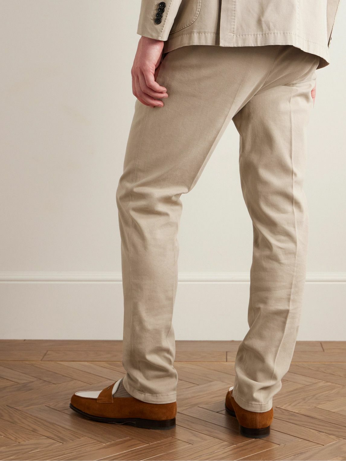 Boglioli - Slim-Fit Garment-Dyed Cotton-Blend Twill Suit Trousers - Neutrals Boglioli
