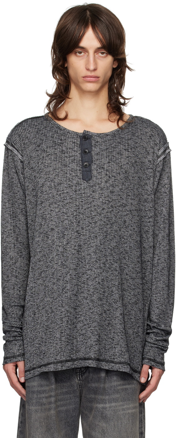 Greg Lauren Gray Lightweight Henley Greg Lauren