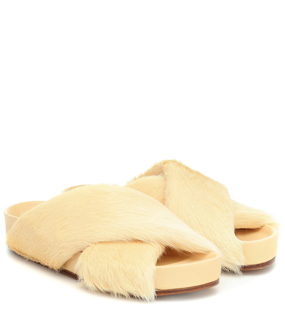 Jil Sander - Shearling and leather slides Jil Sander