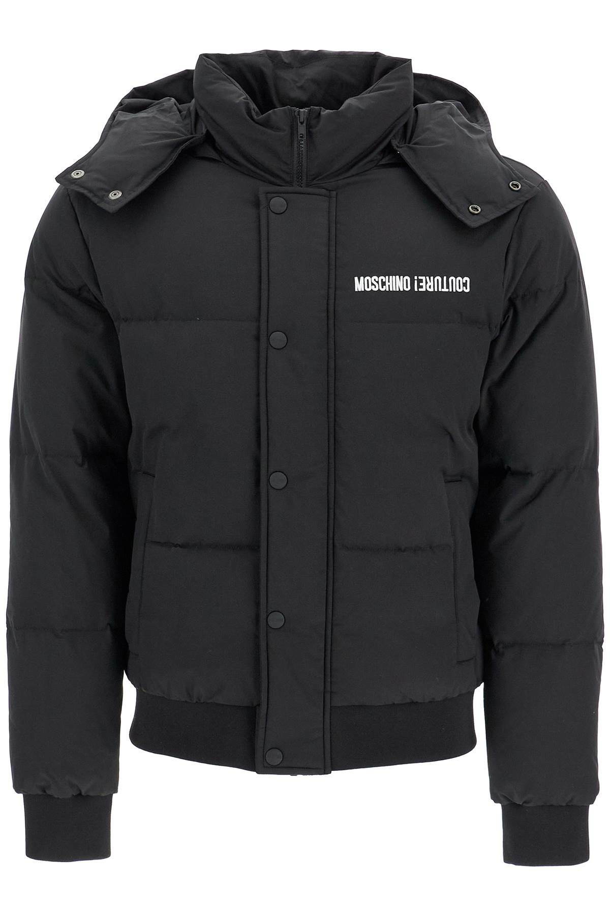 MOSCHINO high-neck down jacket with hood Black Moschino