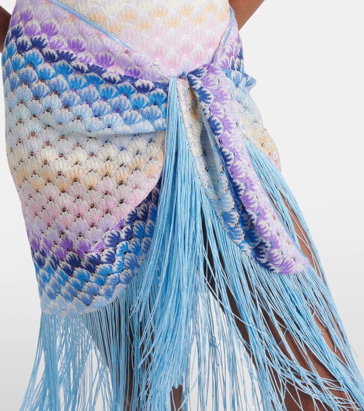 Missoni Fringed lamé beach cover-up Missoni