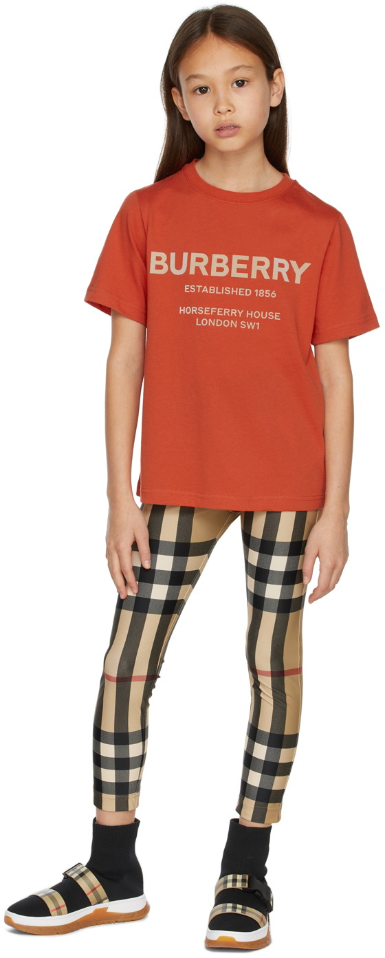 Burberry Kids Orange Horseferry T-Shirt Burberry