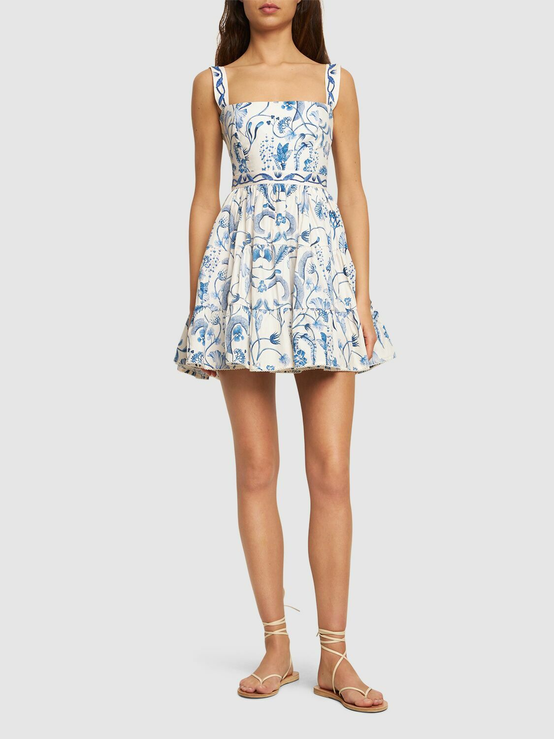 AGUA BY AGUA BENDITA - Lima Printed Cotton Mini Dress Agua by Agua Bendita